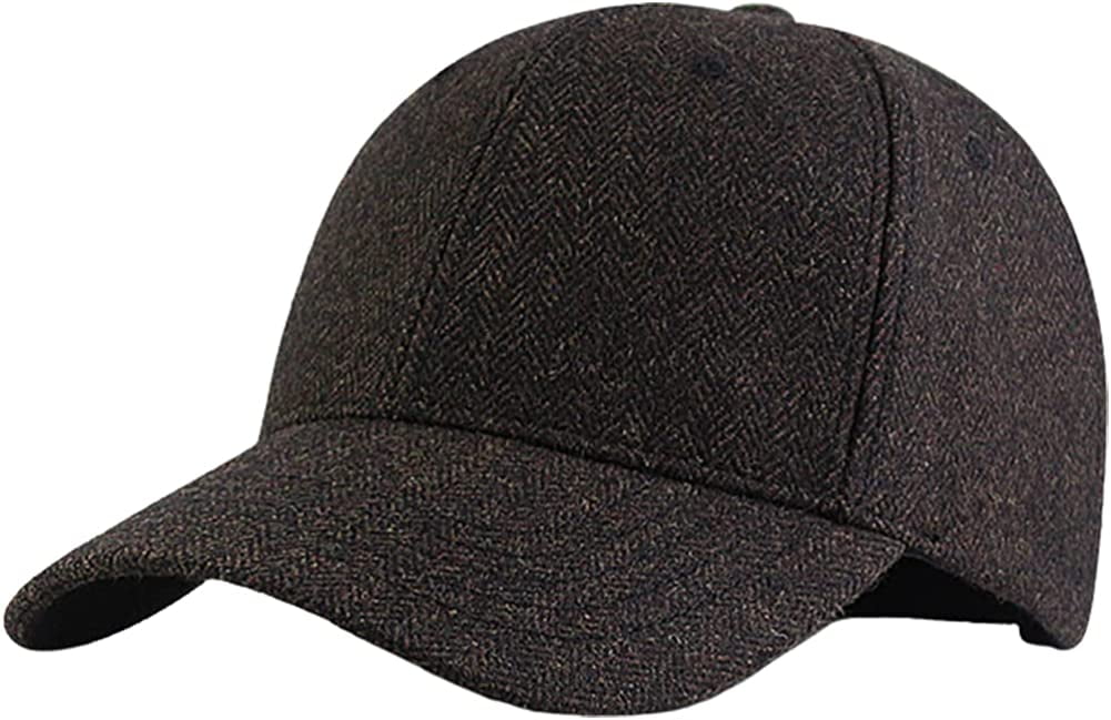 CoCopeaunts Mens Warm Baseball Cap Wool Tweed Classic Thick Winter ...