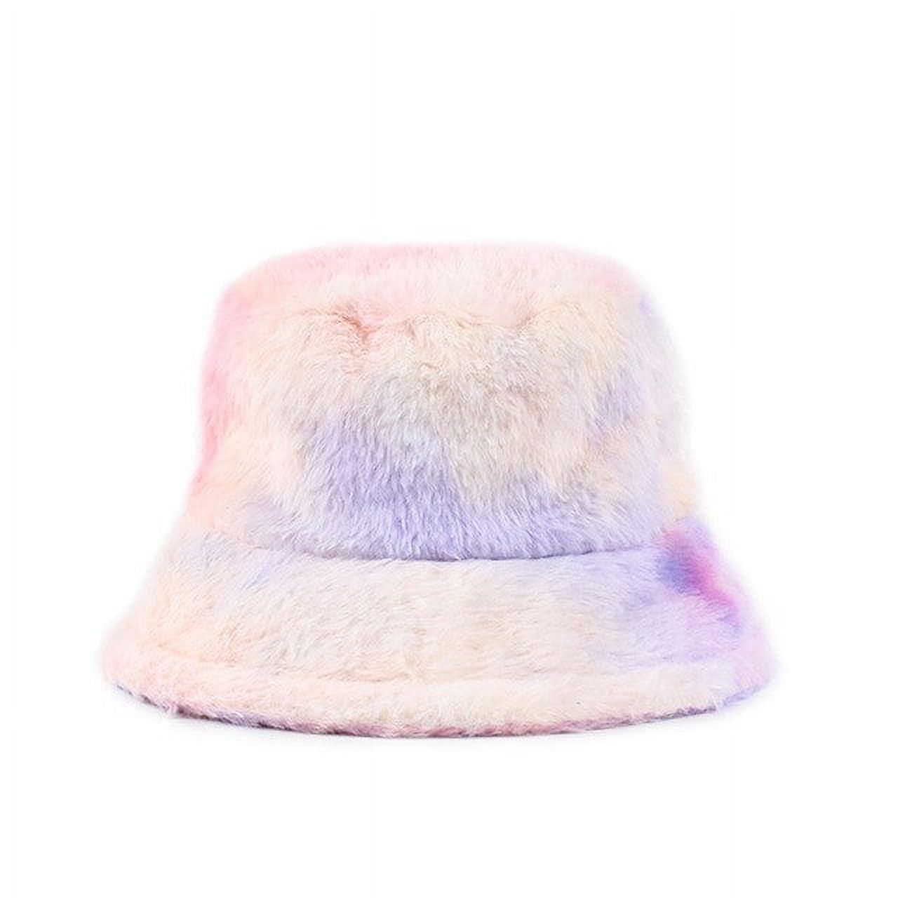 CoCopeaunts New Rainbow Bucket Hat Women Autumn Winter Soft Keep Warm ...