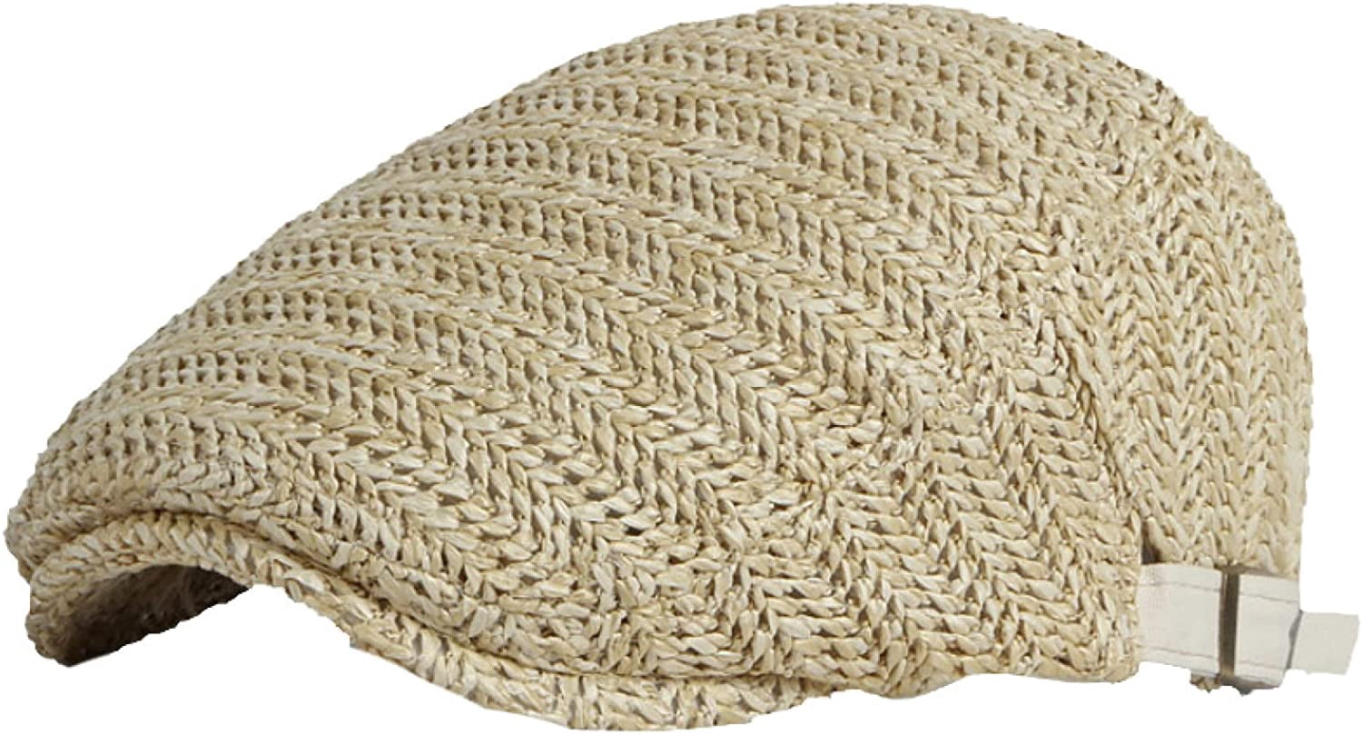 CoCopeaunts Newsboy Cap Breathable Straw Beret Hat Male Female ...