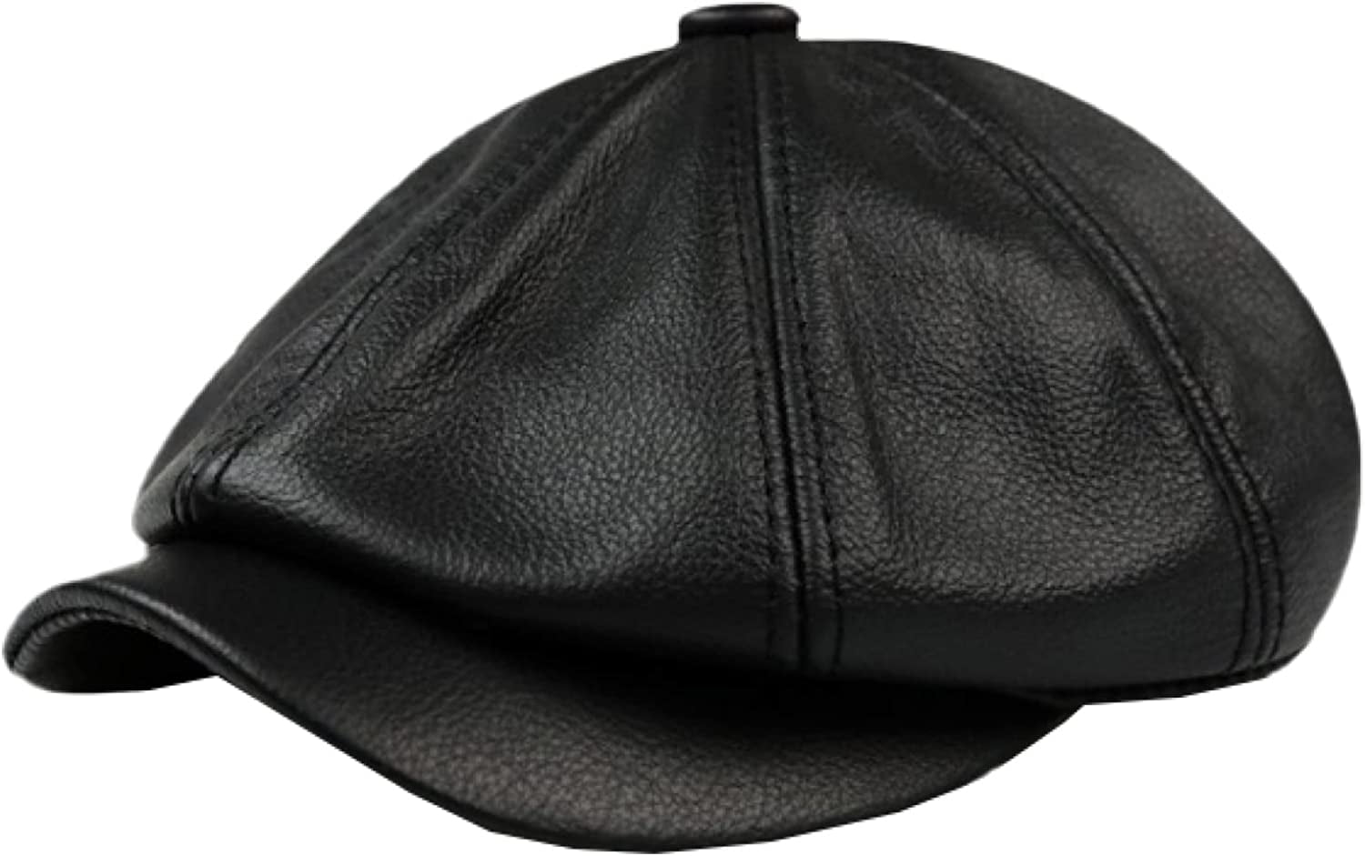 CoCopeaunts Newsboy Cap Retro Octagonal Leather Hat Winter Men's ...