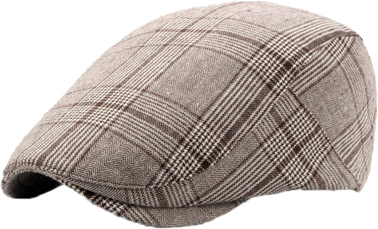 CoCopeaunts Newsboy Cap Spring Summer Hat Caps for Men Women Plaid Ivy ...