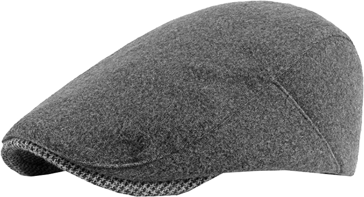 CoCopeaunts Newsboy Hat Wool Autumn Winter Hat Beret Adjustable Ivy ...