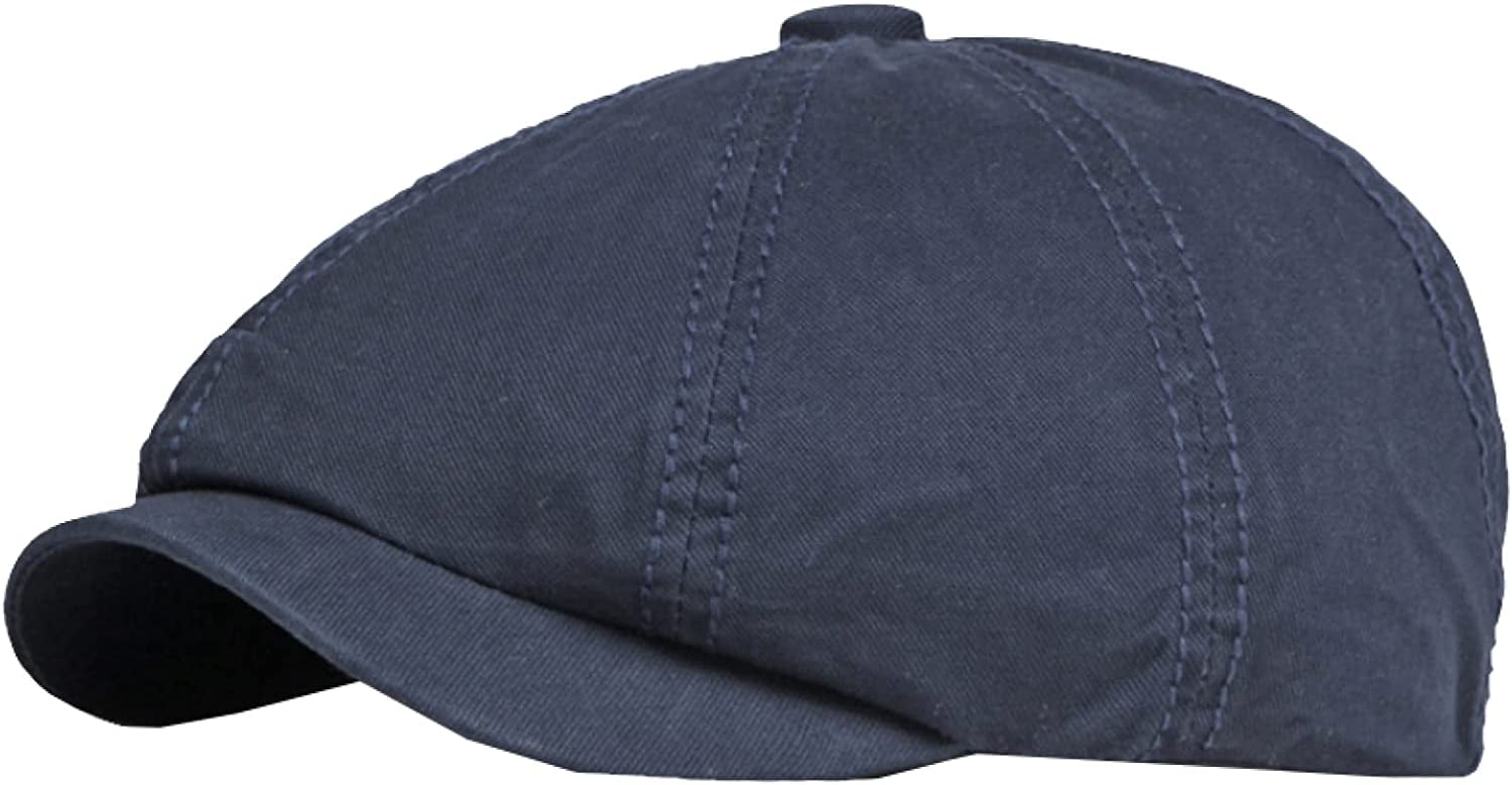 CoCopeaunts Newsboy Hats for Men Solid Plain Beret Adjustable Octagonal ...