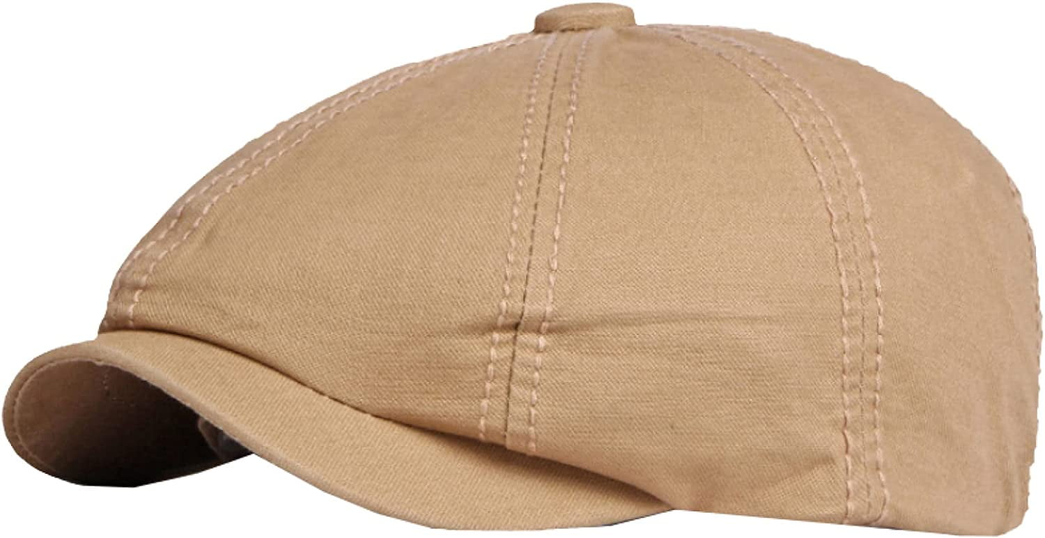 CoCopeaunts Newsboy Hats for Men Solid Plain Beret Adjustable Octagonal ...