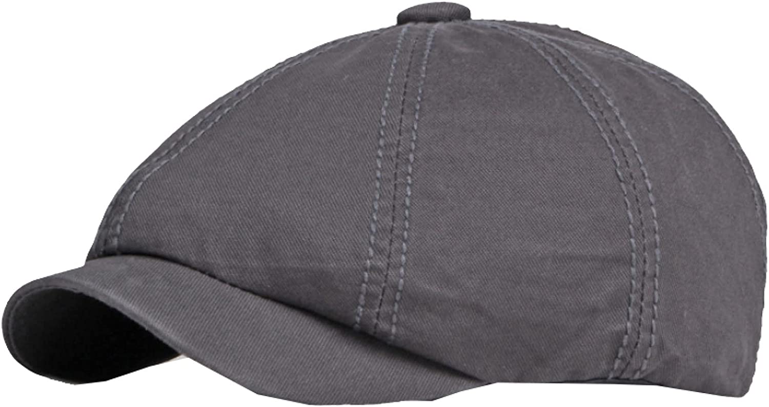 CoCopeaunts Newsboy Hats for Men Solid Plain Beret Adjustable Octagonal ...