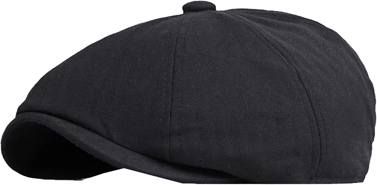 CoCopeaunts Newsboy Hats for Men Solid Plain Flat Cap Vintage Artist ...