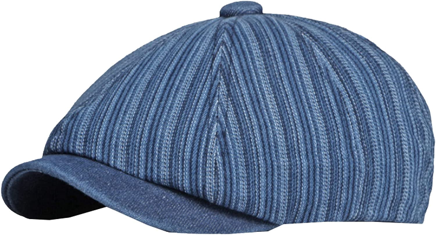 CoCopeaunts Newsboy Hats for Men Women Washed Denim Beret Cap Vintage ...