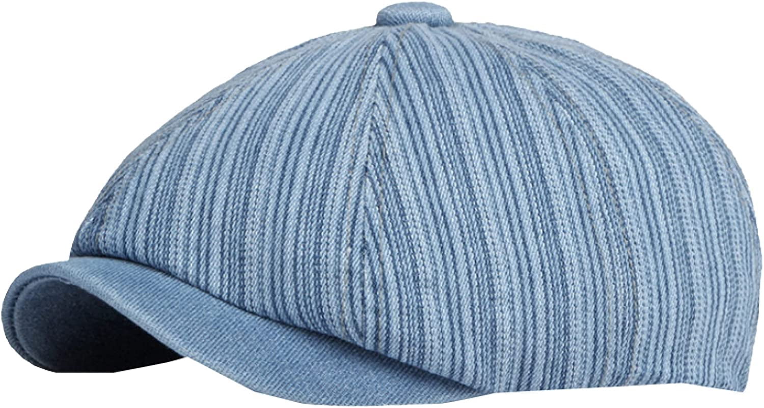 CoCopeaunts Newsboy Hats for Men Women Washed Denim Beret Cap Vintage ...