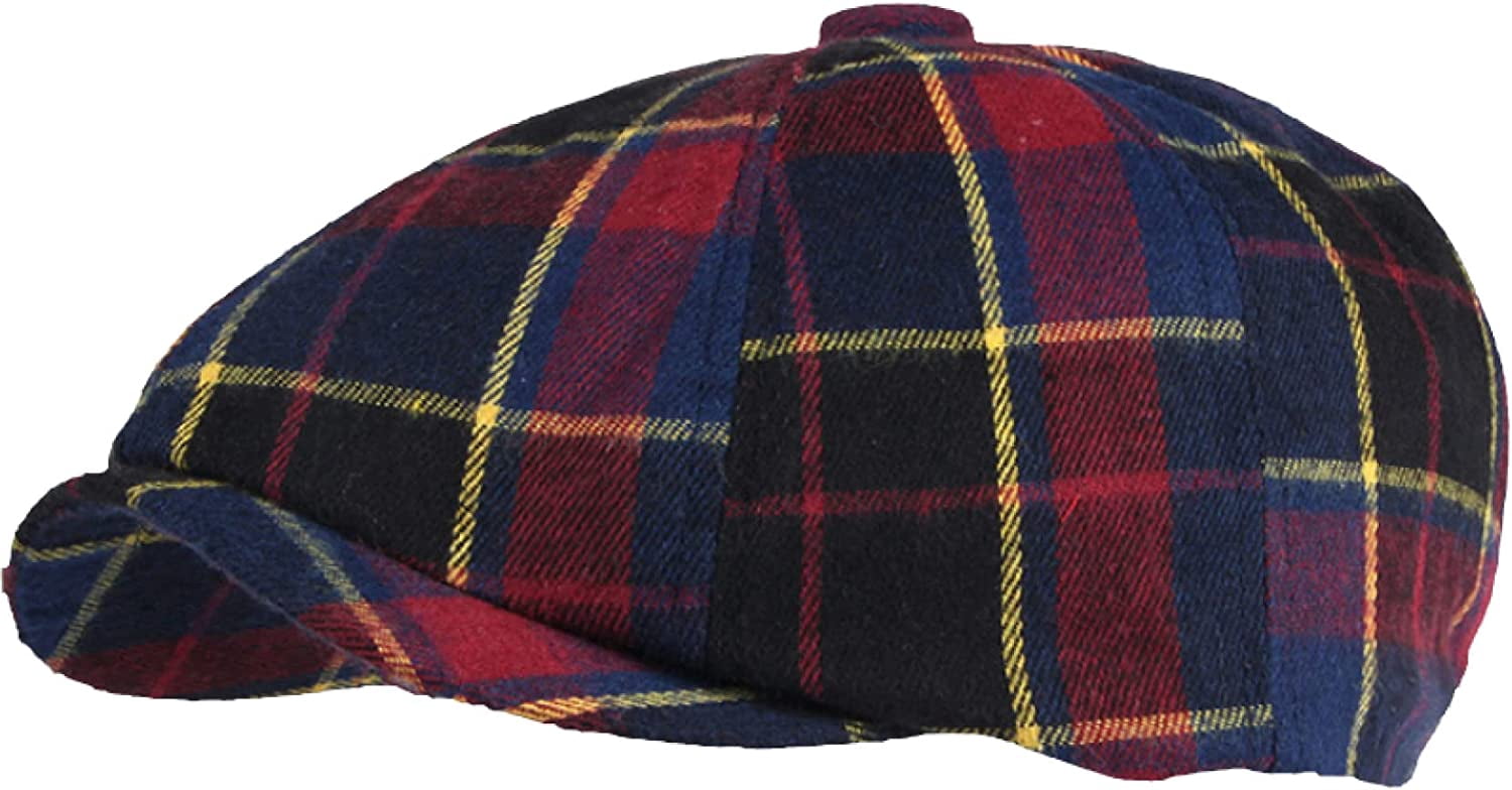CoCopeaunts Newsboy Hats for Women Beret Cap Vintage Plaid Octagonal ...