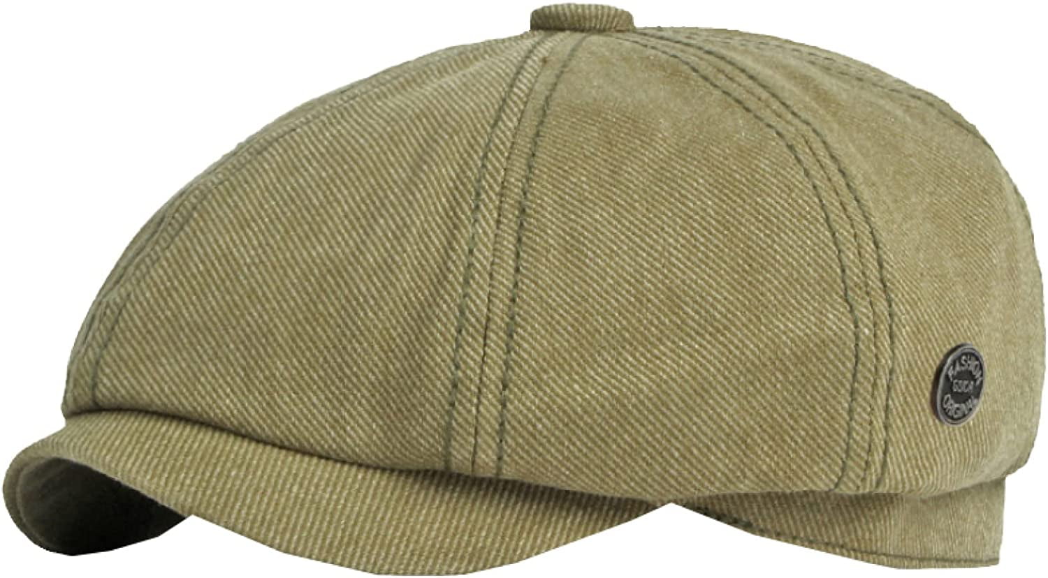 CoCopeaunts Octagonal Newsboy Cap Cotton Beret Hats for Men Spring ...