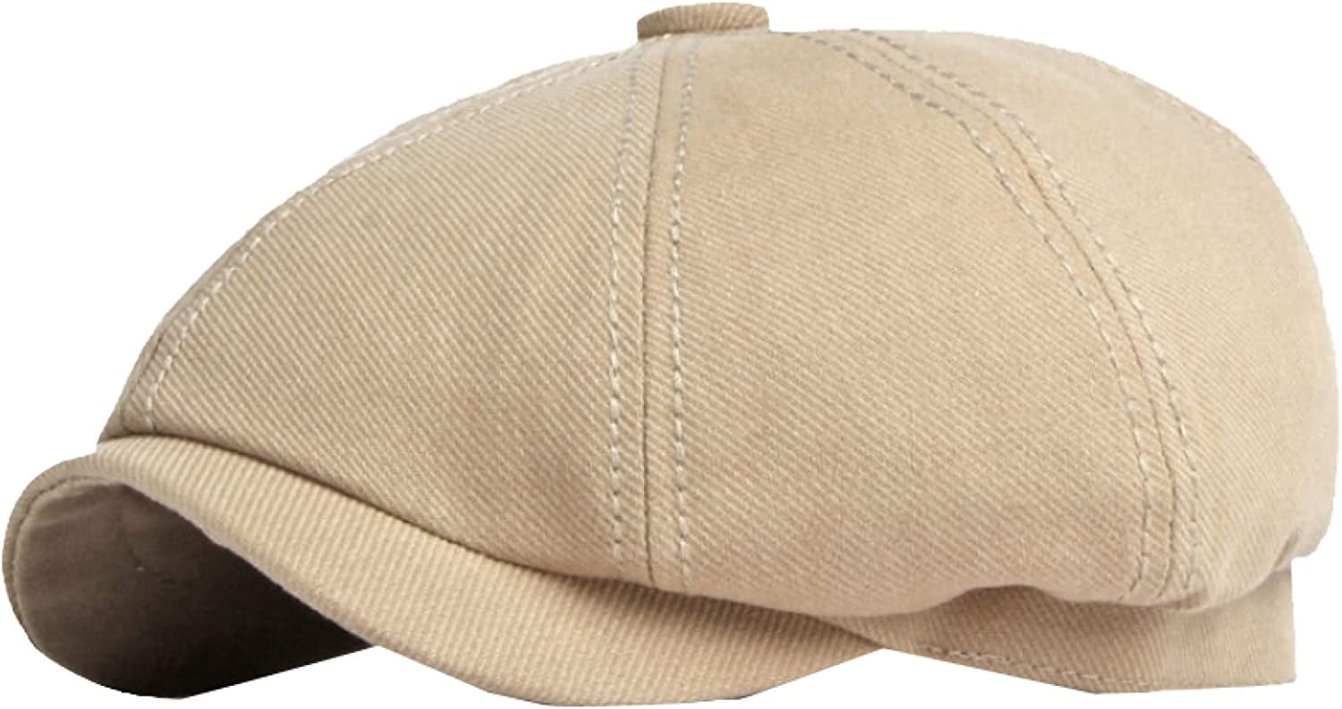 CoCopeaunts Octagonal Newsboy Cap Cotton Beret Hats for Men Spring ...
