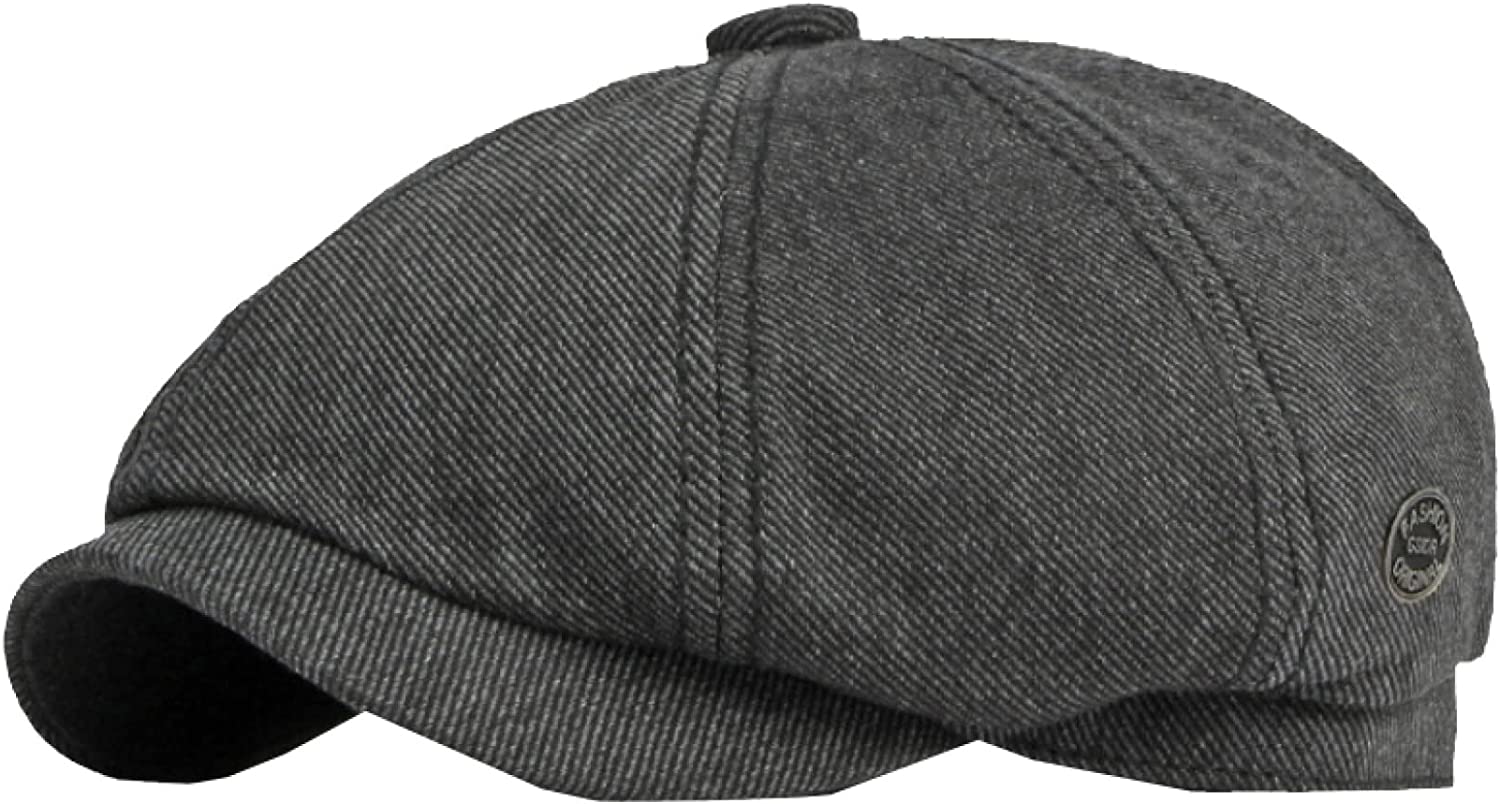 CoCopeaunts Octagonal Newsboy Cap Cotton Beret Hats for Men Spring ...