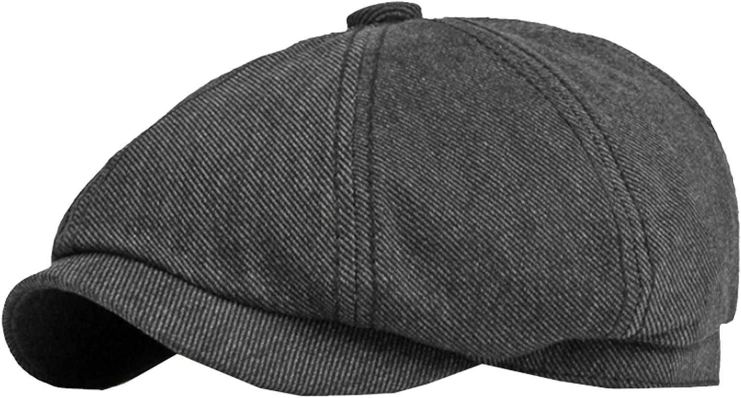 CoCopeaunts Octagonal Newsboy Cap Cotton Beret Hats for Men Spring ...