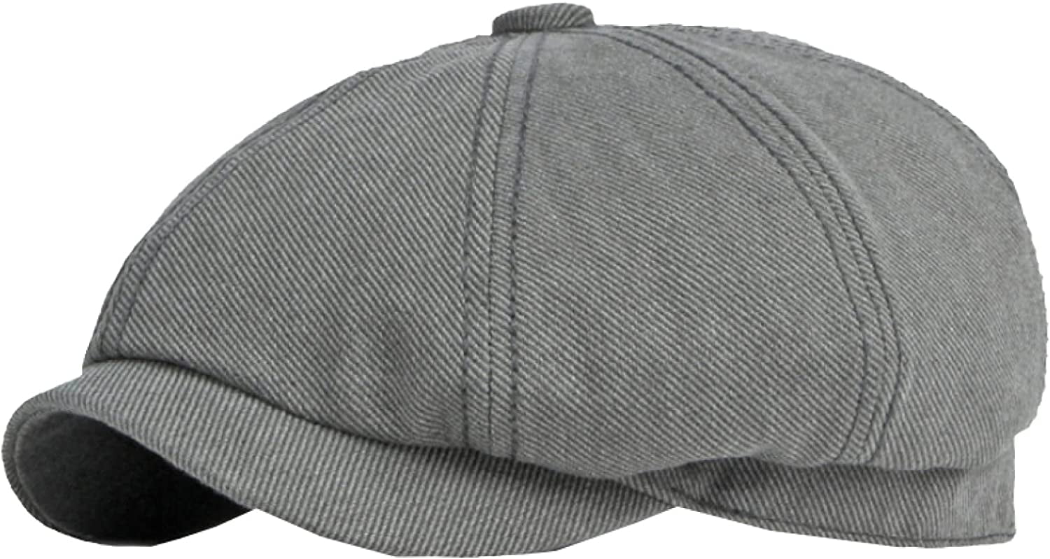 CoCopeaunts Octagonal Newsboy Cap Cotton Beret Hats for Men Spring ...