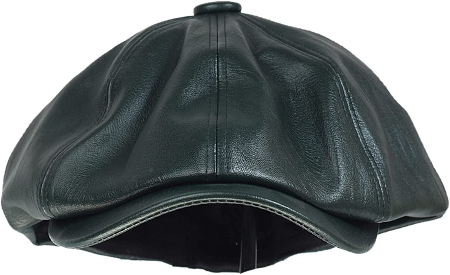 CoCopeaunts PU Leather Newsboy Cap Solid Octagonal Hat Men Women ...