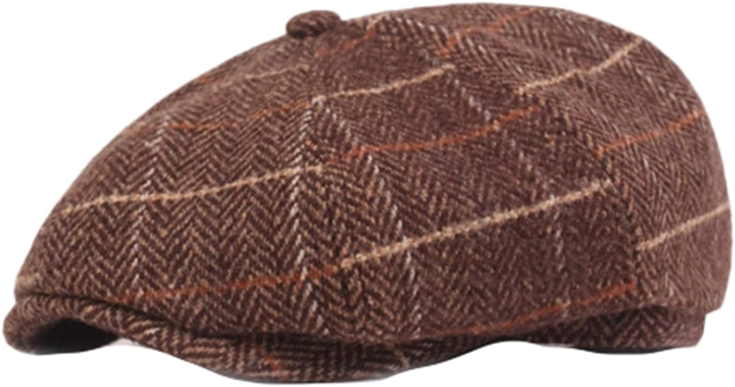 CoCopeaunts Plaid Octagonal Newsboy Cap Beret Cap Autumn Winter Hat ...