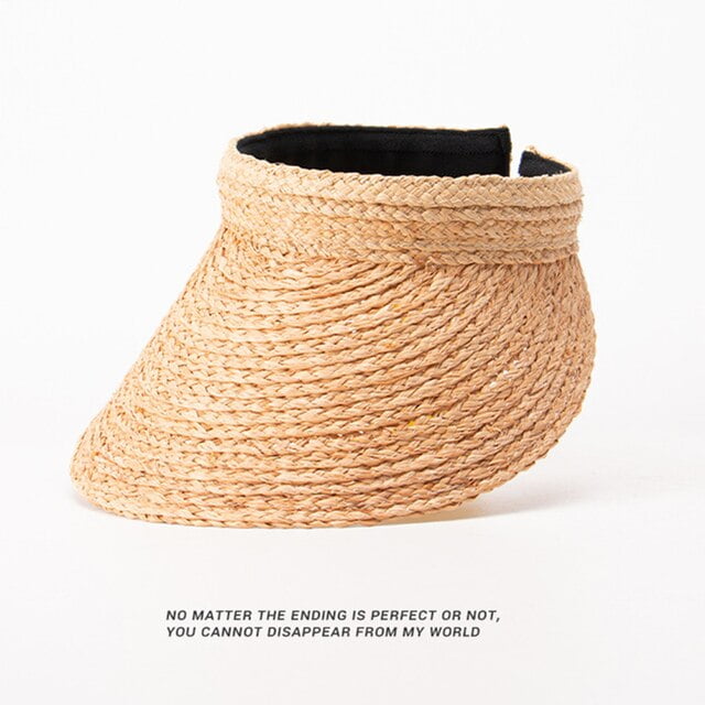 CoCopeaunts Raffia Straw Sun Hat For Women Summer Empty Top Sunscreen ...