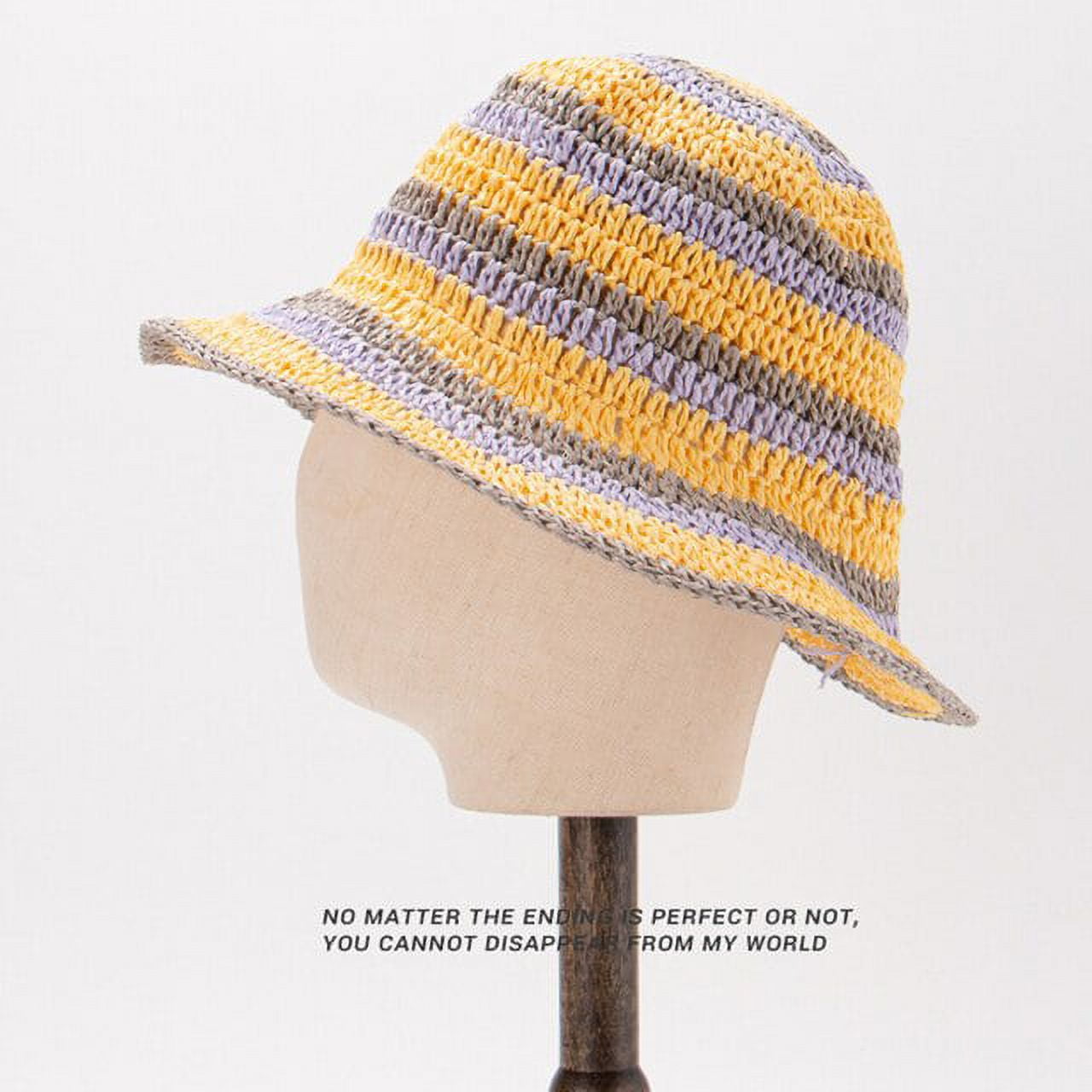 CoCopeaunts Rainbow Striped Sun Hats For Women Summer Wide Brim Bucket ...