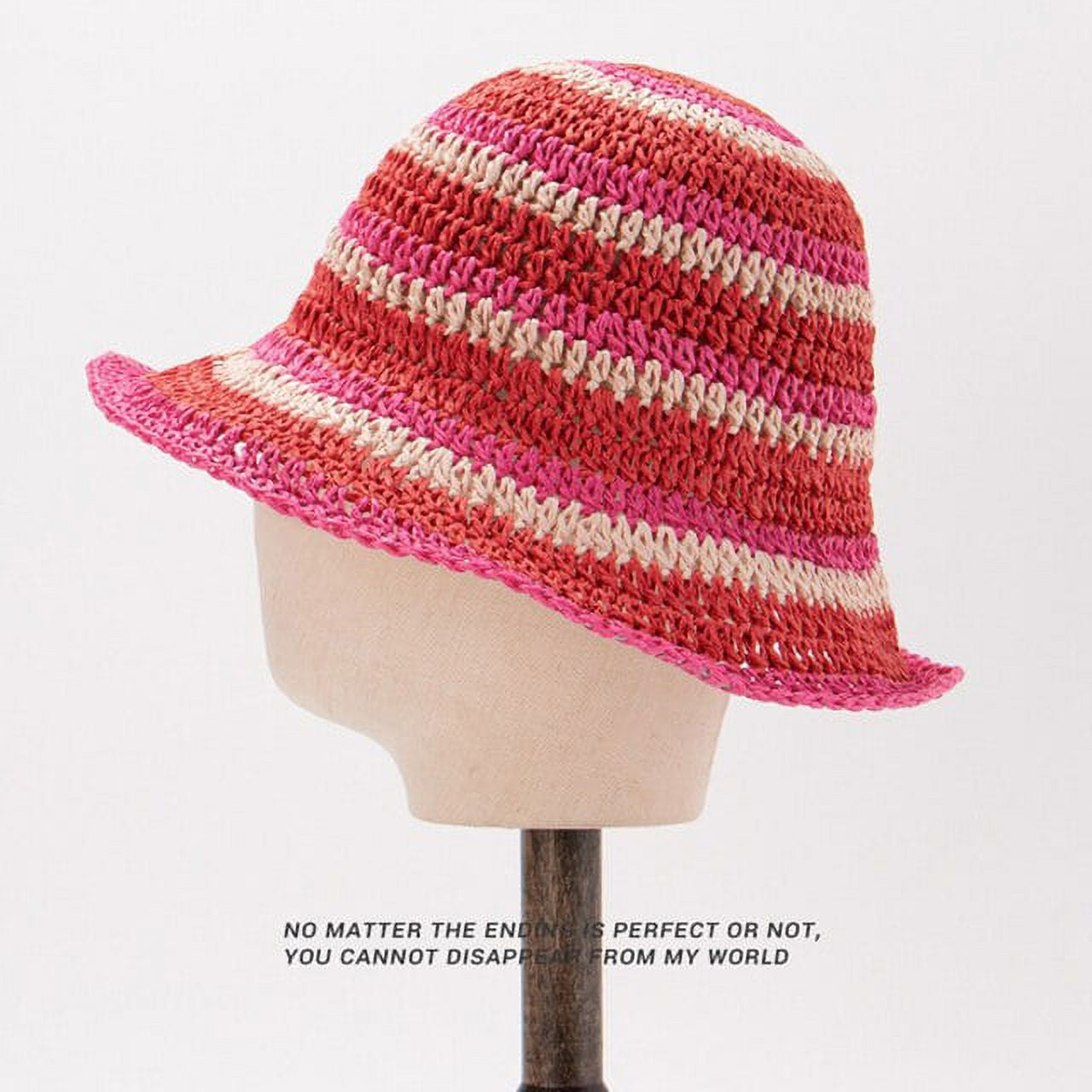 CoCopeaunts Rainbow Striped Sun Hats For Women Summer Wide Brim Bucket ...