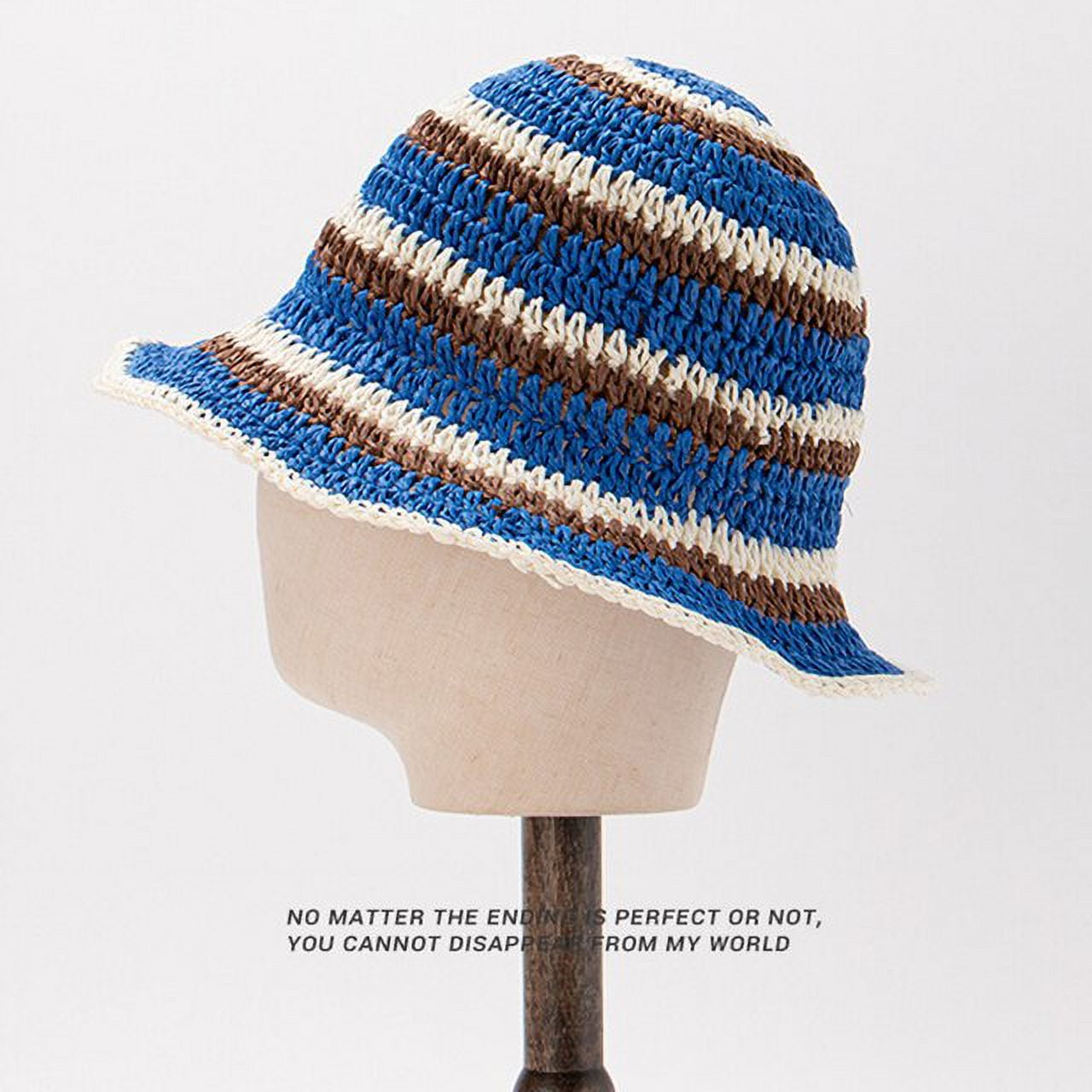 Cocopeaunts Rainbow Striped Sun Hats For Women Summer Wide Brim Bucket