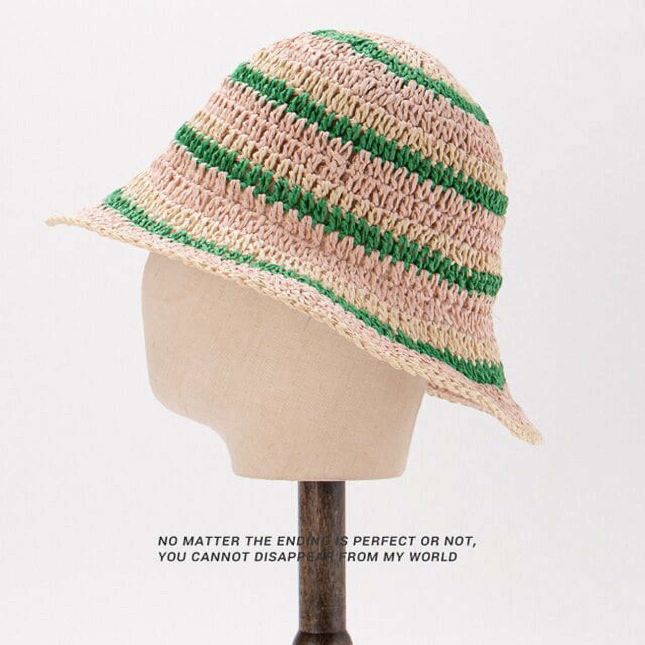 CoCopeaunts Rainbow Striped Sun Hats For Women Summer Wide Brim Bucket ...