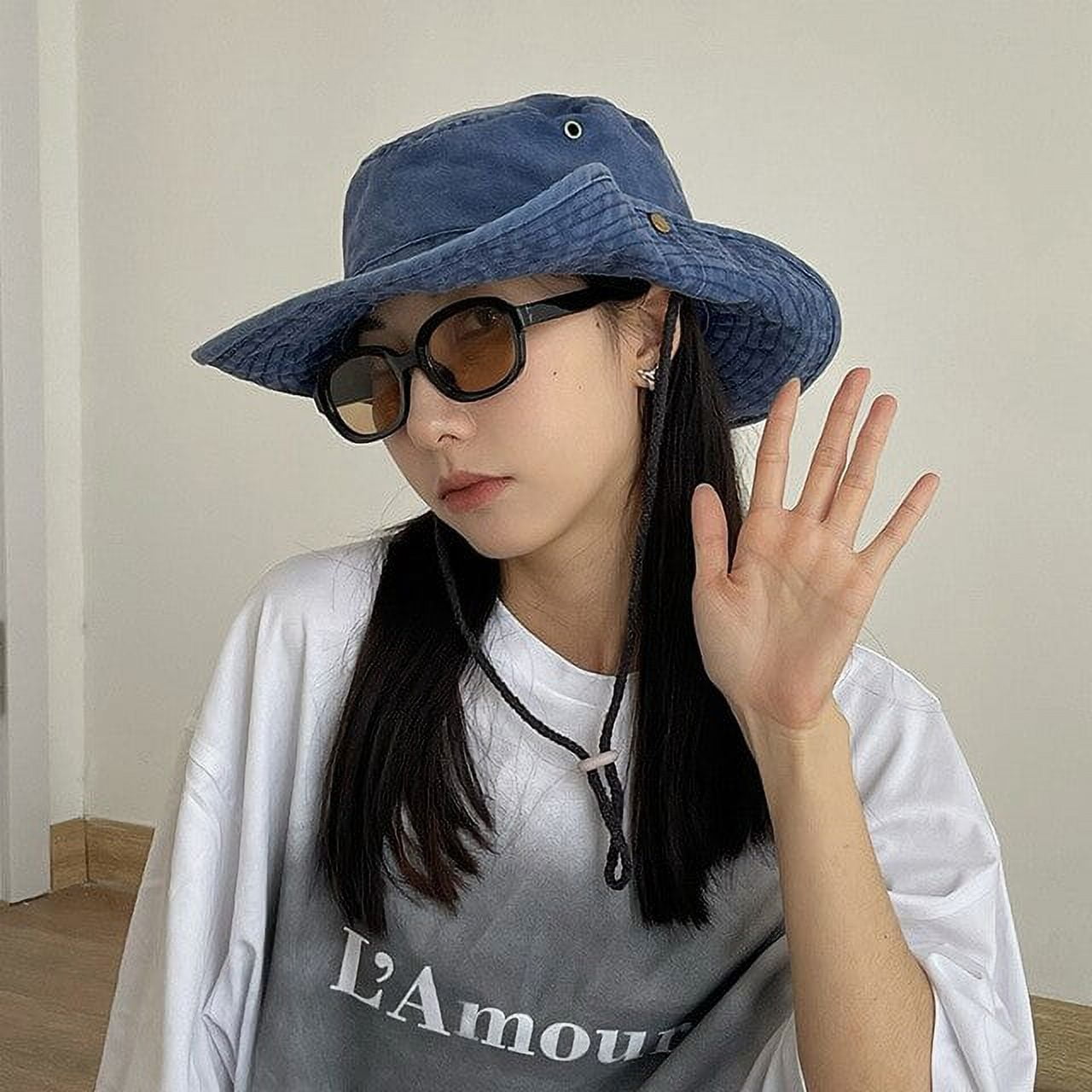 CoCopeaunts Simple Bucket Hat Women Summer Breathable Retro Washed ...
