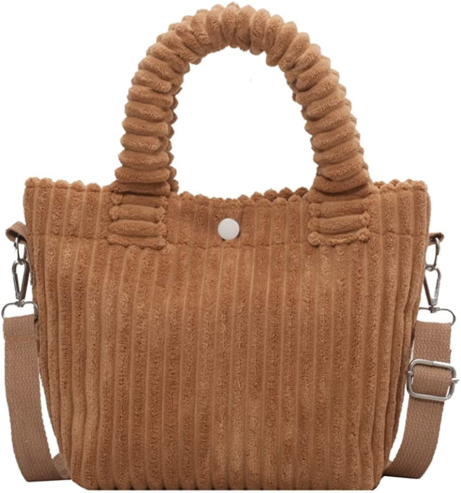 CoCopeaunts Small Corduroy Tote Purse Shoulder Bag Corduroy Crossbody Bag Women Mini Satchel ...