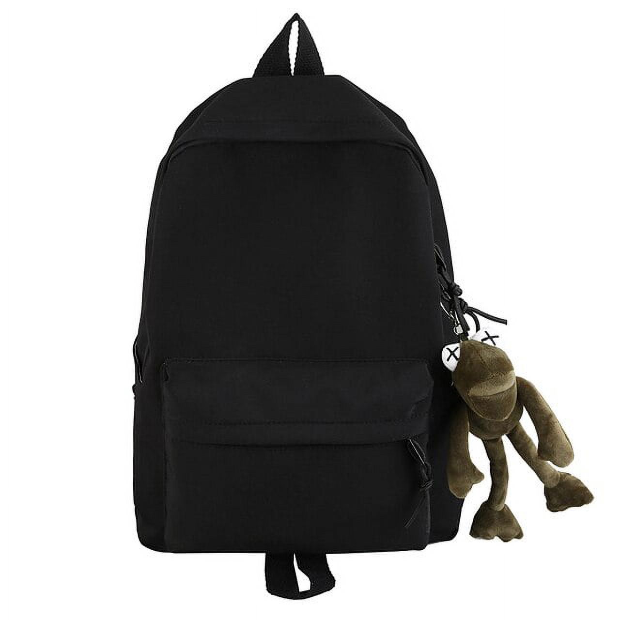 CoCopeaunts Solid Black Backpack Portable large capacity School Bag ...