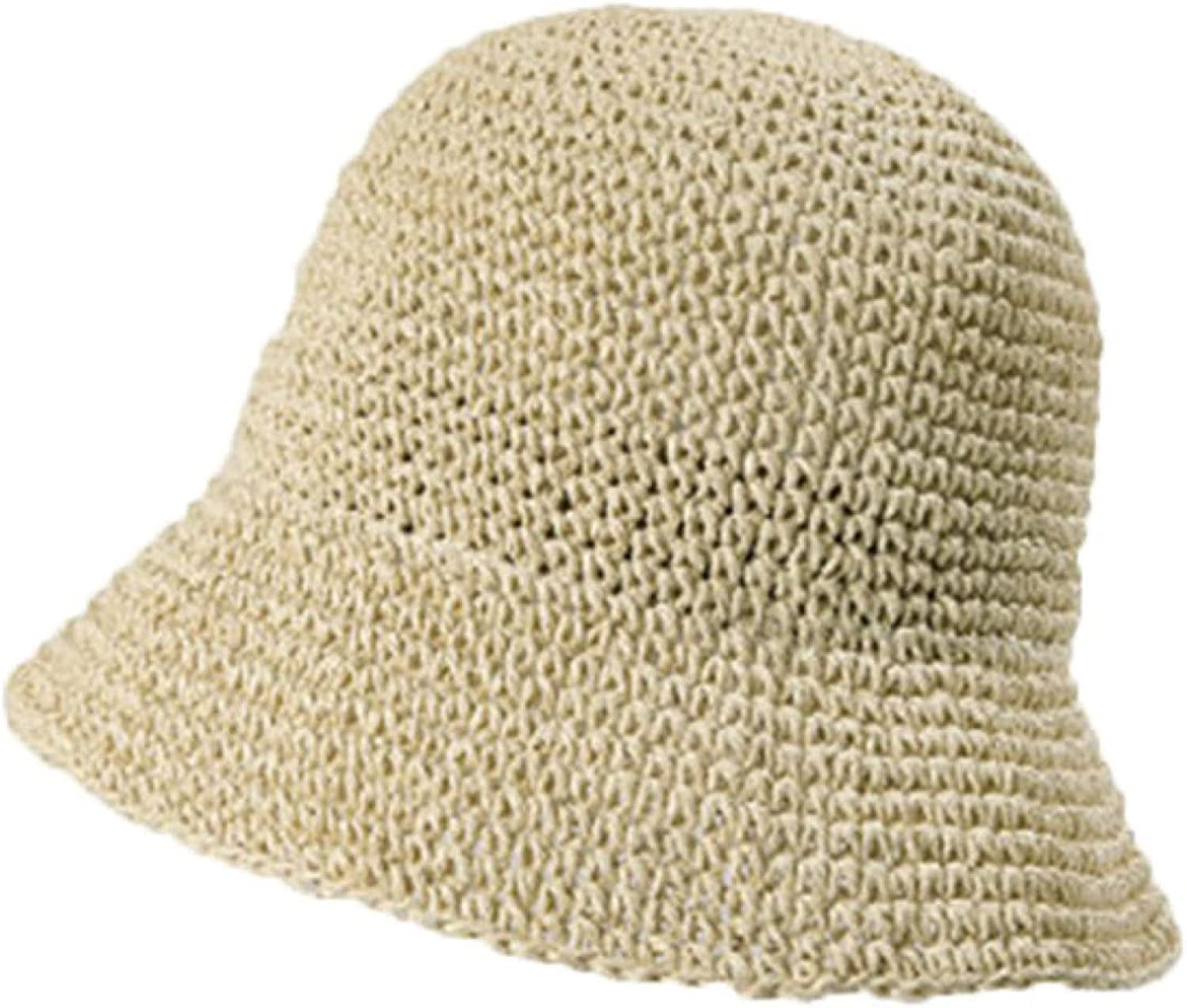 CoCopeaunts Straw Bucket Hat for Women Summer Sun Protection Braided ...