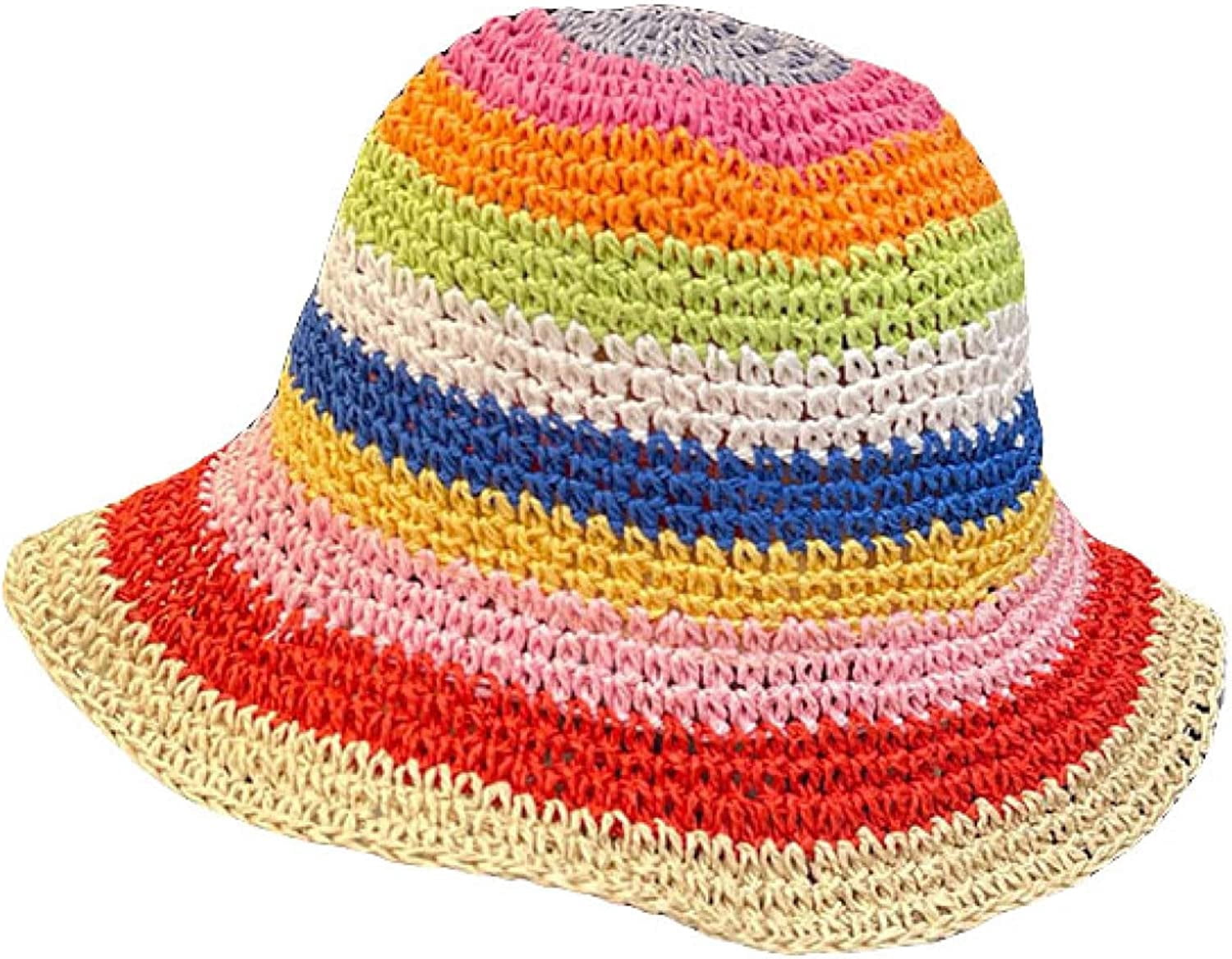 CoCopeaunts Straw Bucket Hat for Women Sun Shade Woven Wide Brim ...