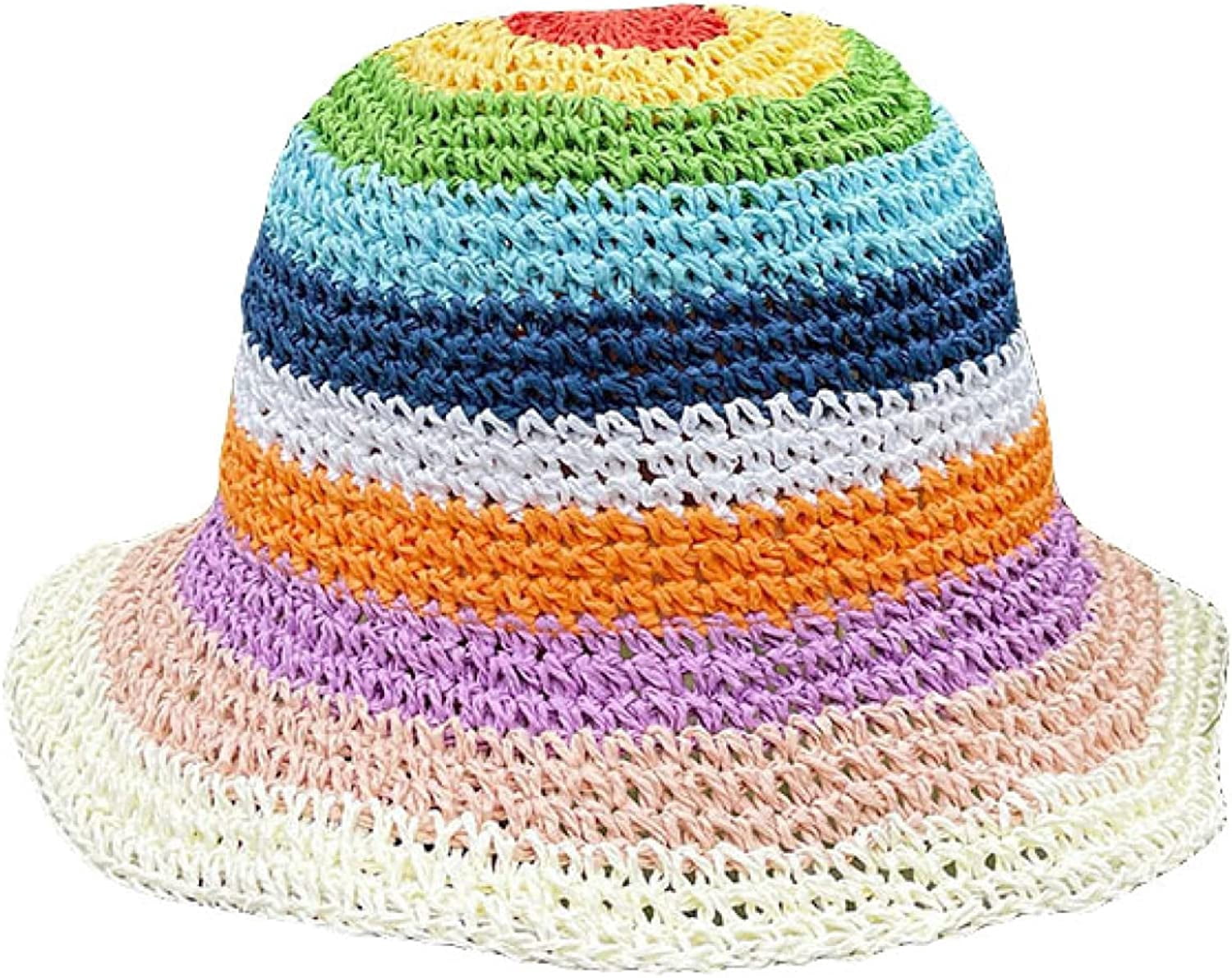 CoCopeaunts Straw Bucket Hat for Women Sun Shade Woven Wide Brim ...