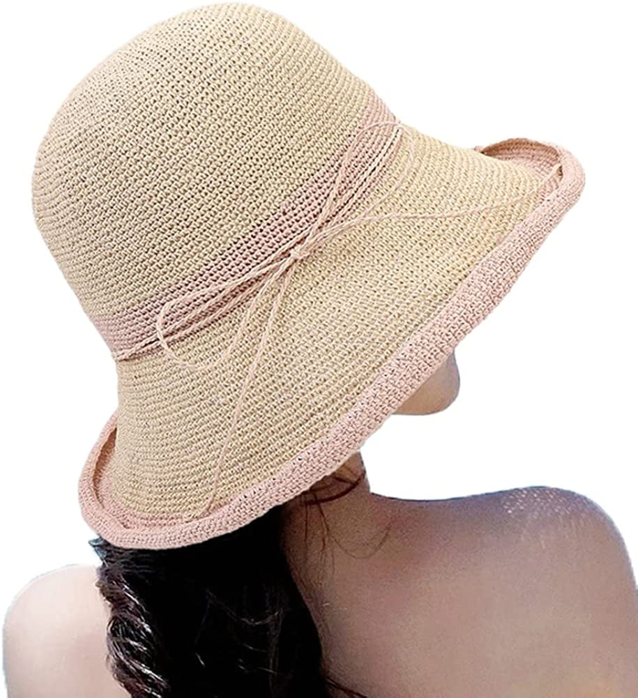Cocopeaunts Straw Hat For Women Wide Brim Summer Handmade Woven Sun