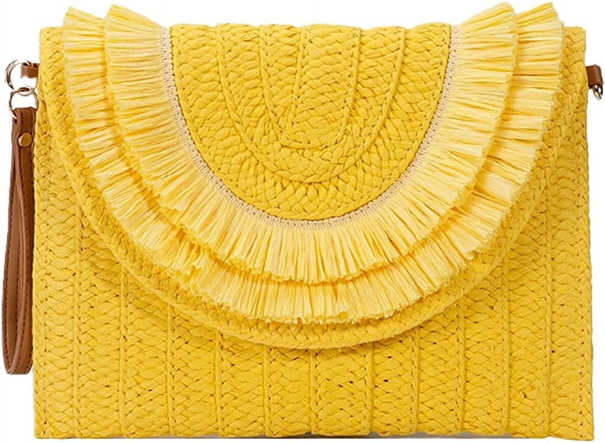 CoCopeaunts Straw Purses for Women Summer Stylish Straw Clutch Purse ...