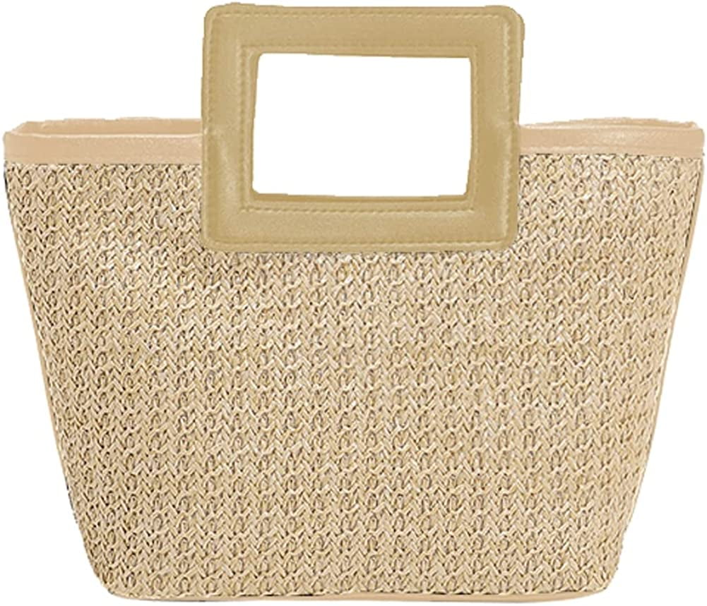 CoCopeaunts Straw Small Tote Bag for Women Summer Beach Bag Woven Straw ...
