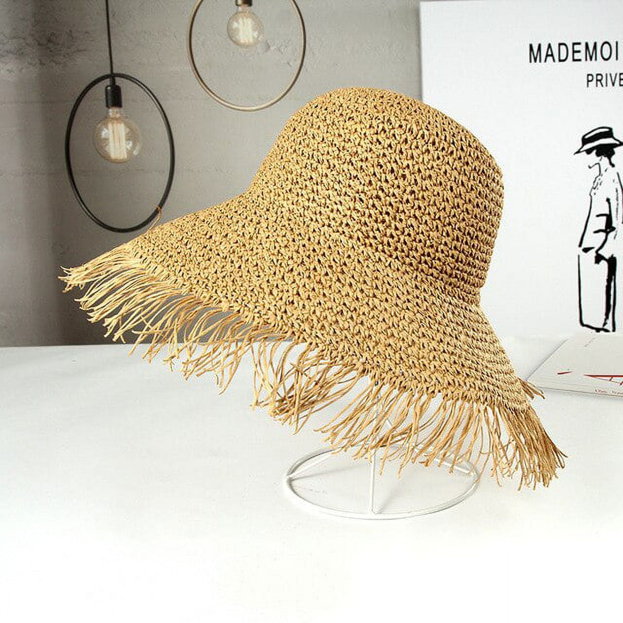 Cocopeaunts Straw Sun Hats For Women Summer Wide Brim Girls Tassel