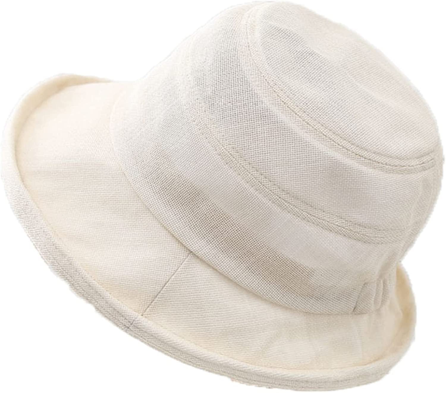 CoCopeaunts Summer Bucket Hat Women Linen Sun Shade Wide Brim Crimping ...