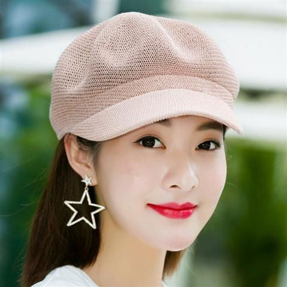 CoCopeaunts Summer Octagonal Cap Straw Women Beach Thin Newsboy Cap ...