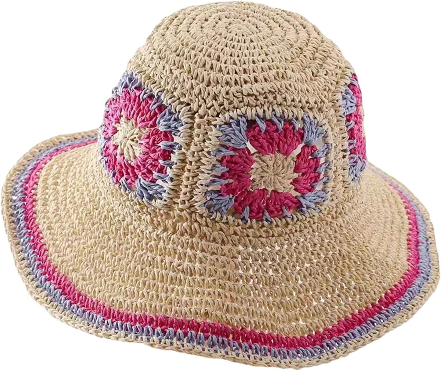 CoCopeaunts Summer Straw Bucket Hat for Women Outdoor Travel Sunscreen ...