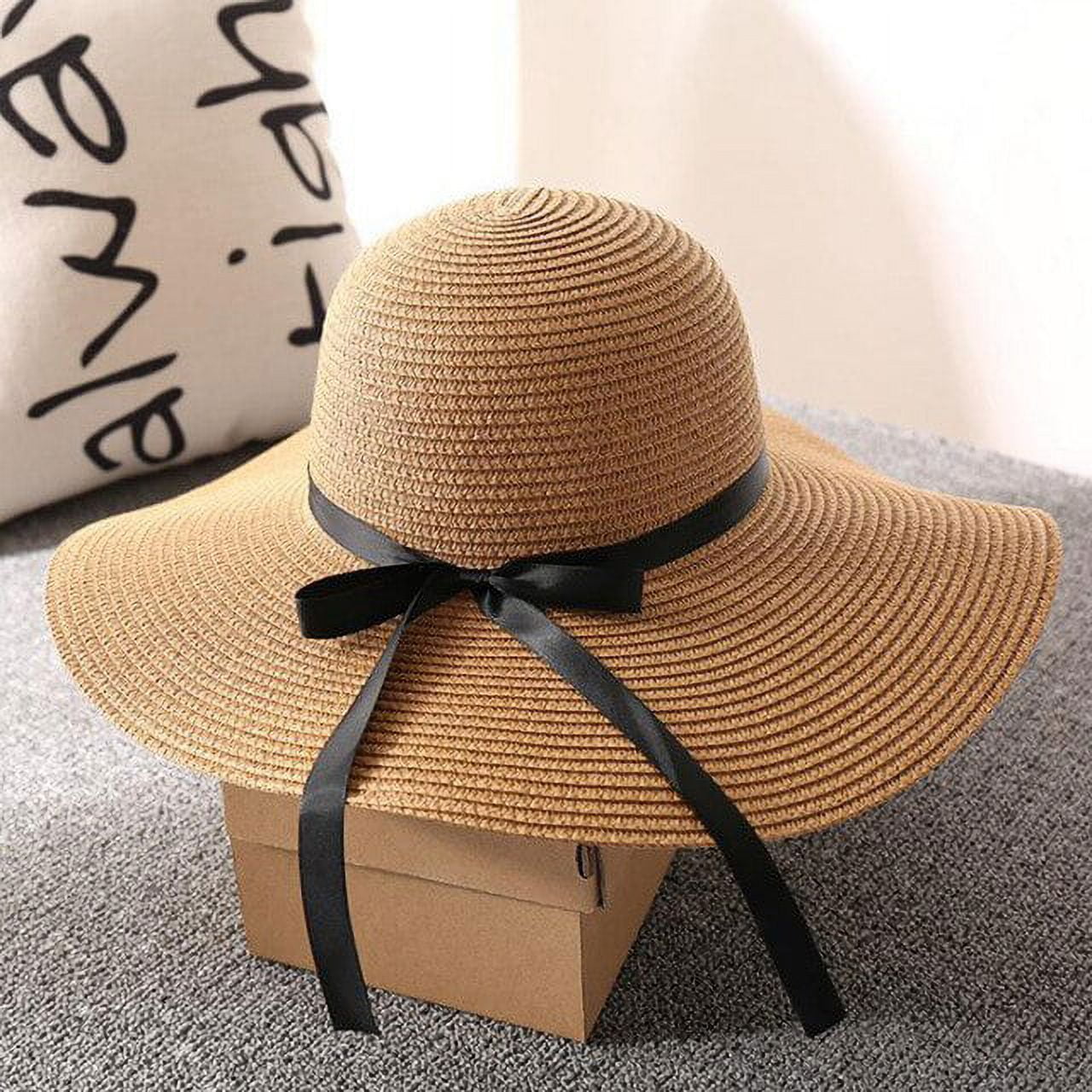 CoCopeaunts Summer Sun Hat Women Simple Foldable Wide Brim Floppy Girls ...