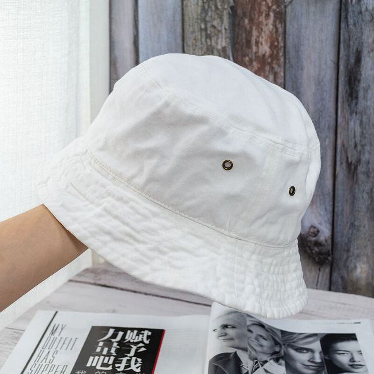 CoCopeaunts Summer Washed Denim Bucket Hats Women Foldable Fisherman ...