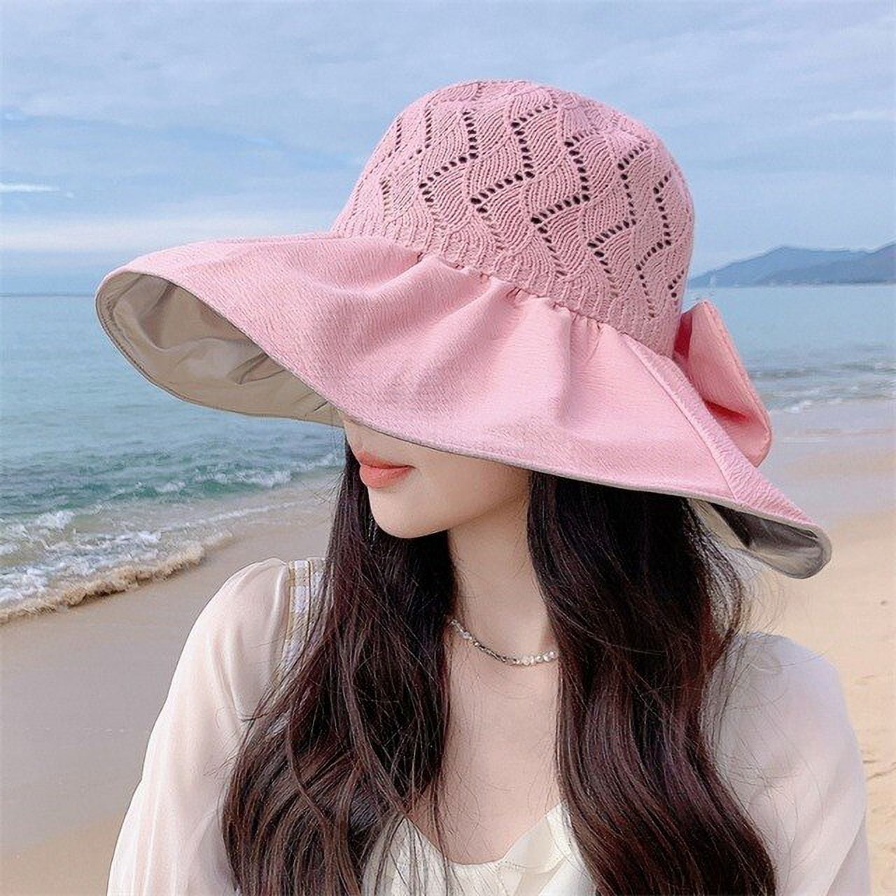 CoCopeaunts Summer Women Bucket Hat UV Protection Sun Hats Solid Color ...