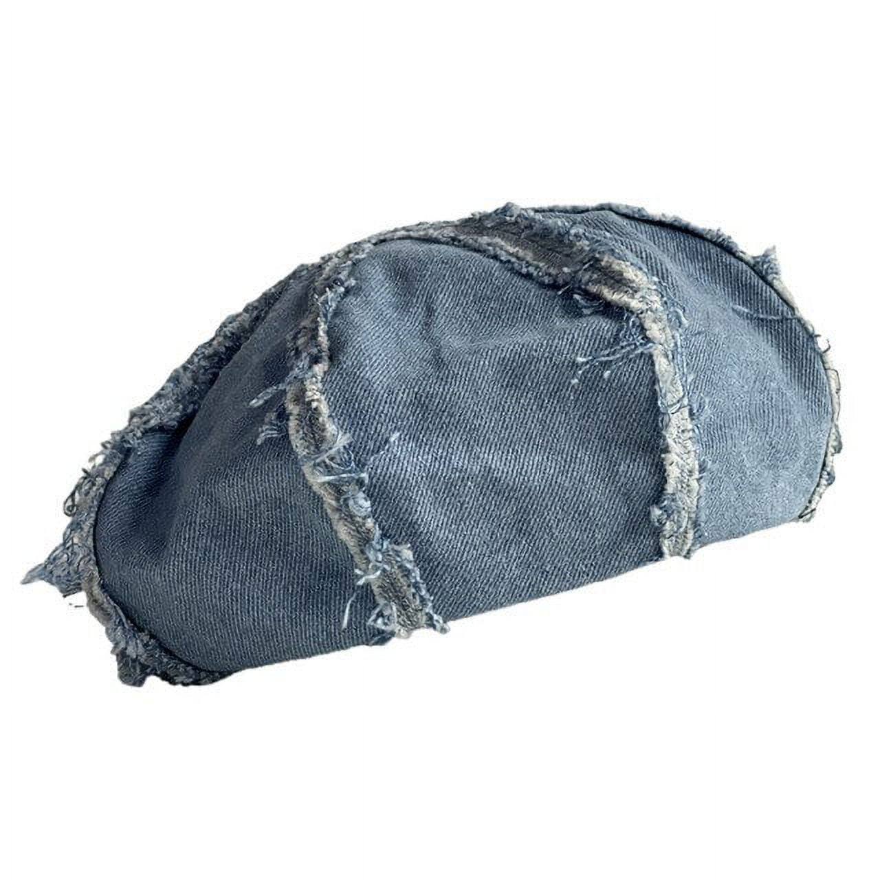 CoCopeaunts Washed Denim Berets Hat For Women Spring Summer Retro ...