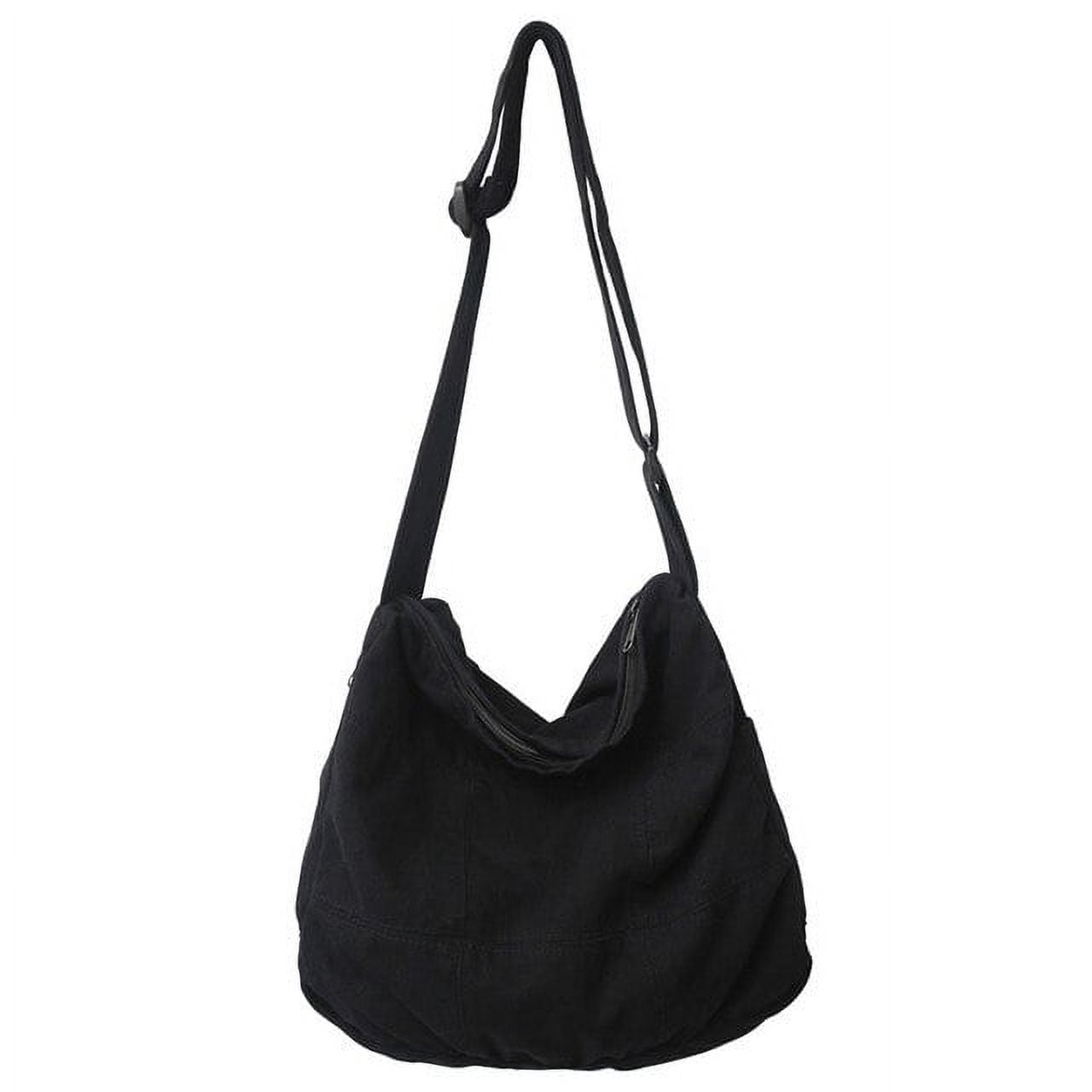 CoCopeaunts Winter New 100% Cotton Shoulder Bags Solid Black Canvas ...