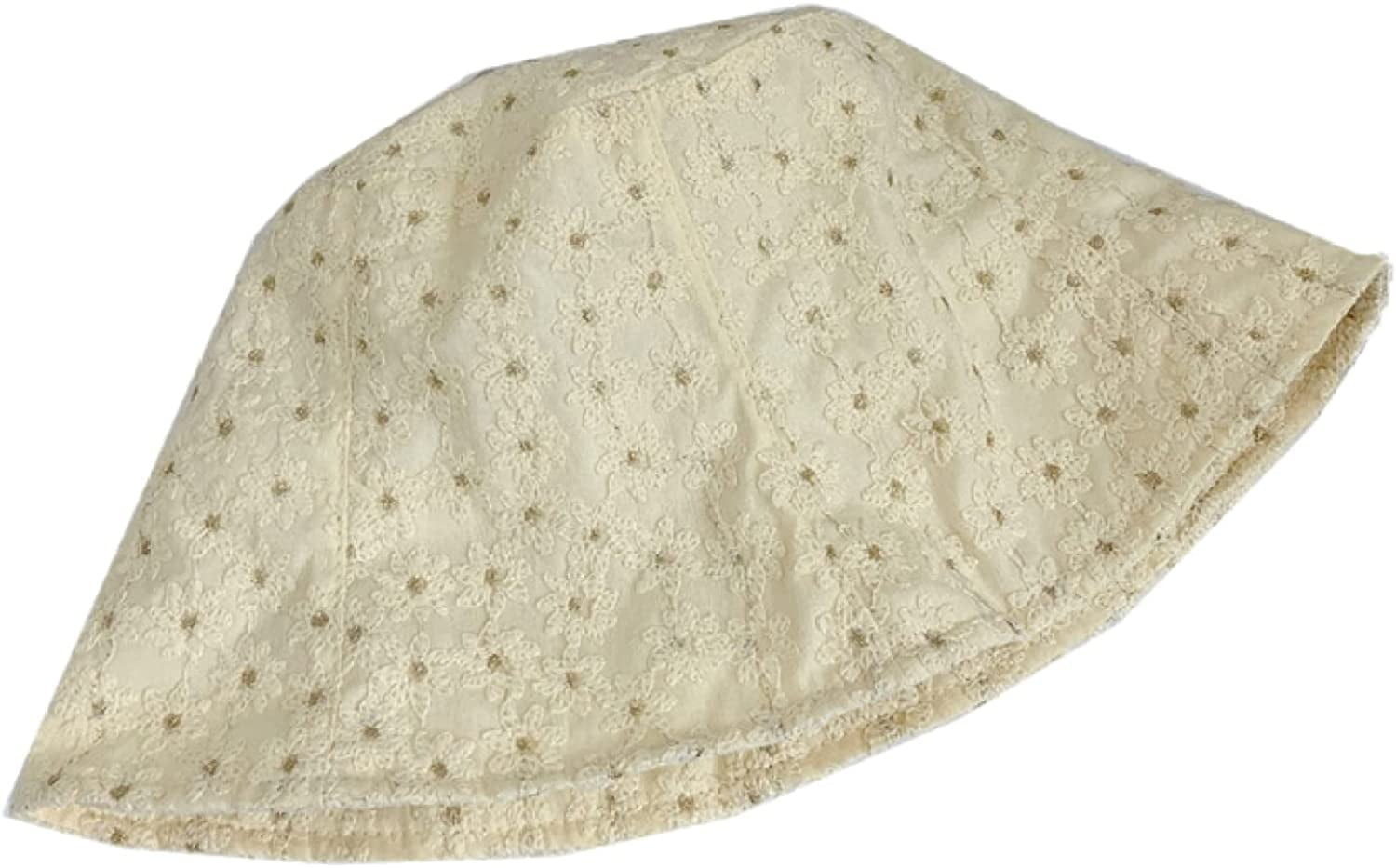 CoCopeaunts Woman Bucket Hat Elegant Flower Embroidery Foldable Bucket ...