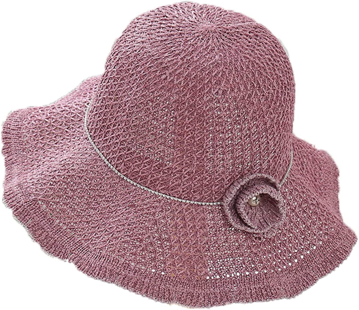 CoCopeaunts Women Bucket Hat Hollow Out Solid Color Bucket Cap ...