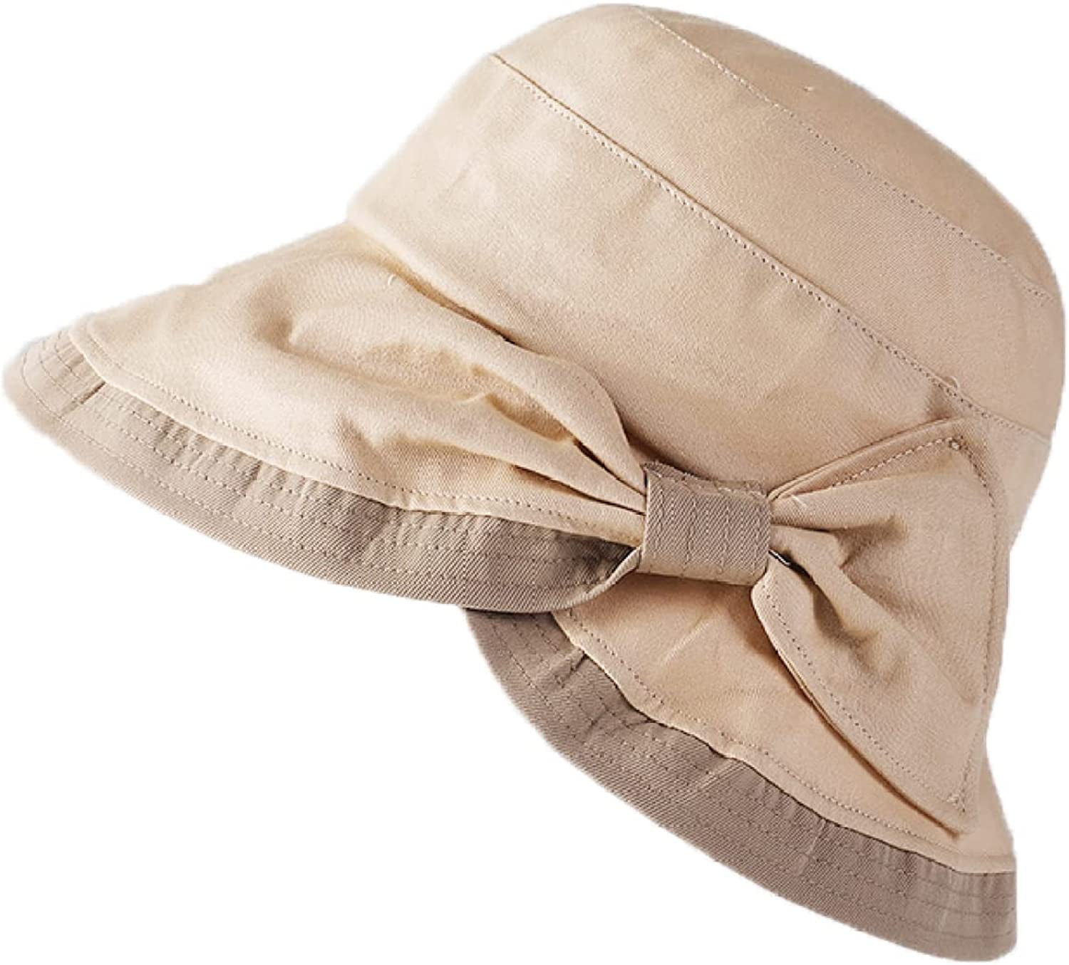 CoCopeaunts Women Bucket Hat with Bow Tie Wide Large Brim Sun Cap ...