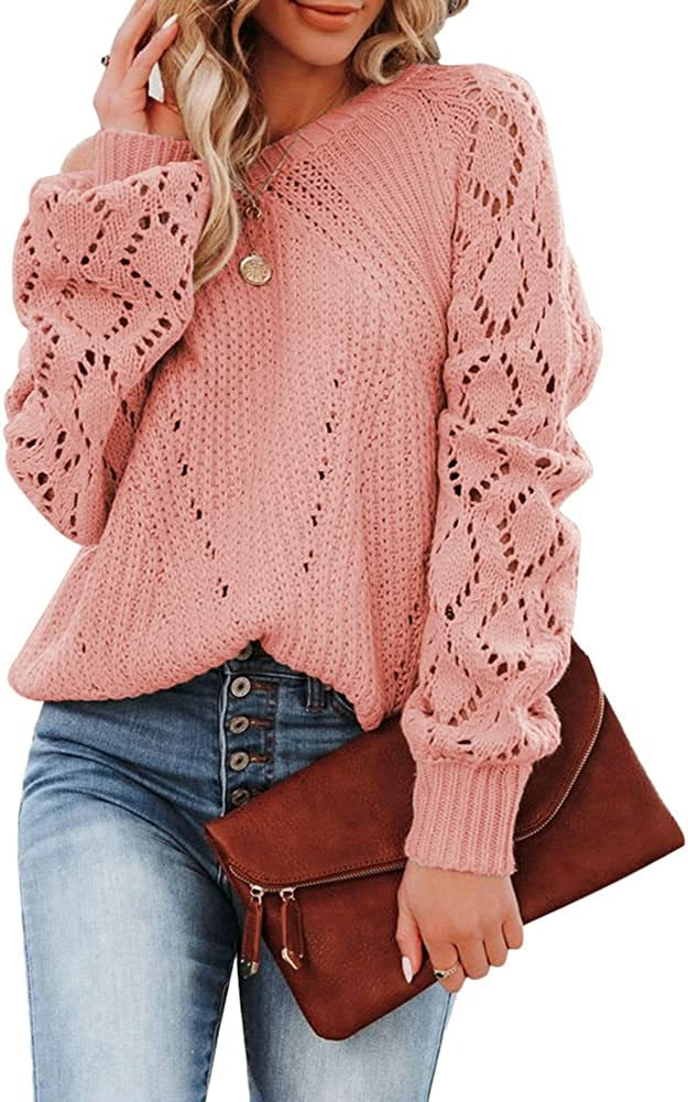CoCopeaunts Women Fashion Sweater Pullover Winter Ribbed Knit Long ...