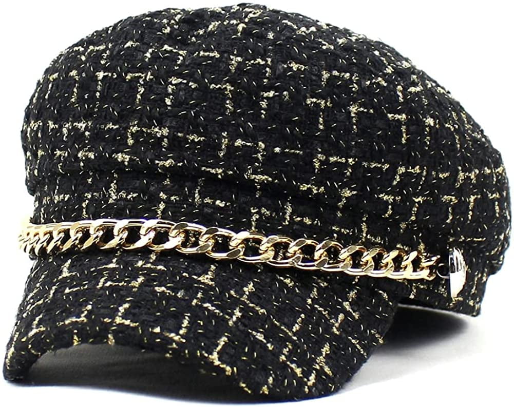 CoCopeaunts Women Newsboy Hats Plaid Tweed Baker Boy Fiddler Cap Beret ...