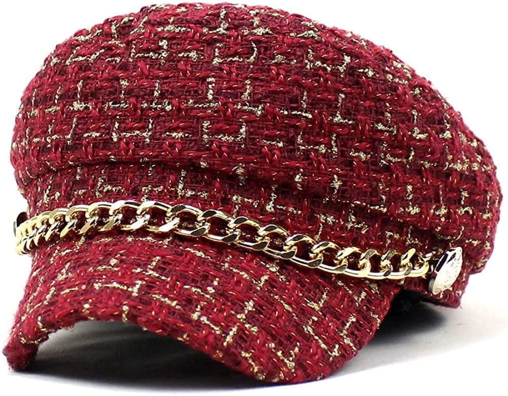 CoCopeaunts Women Newsboy Hats Plaid Tweed Baker Boy Fiddler Cap Beret ...