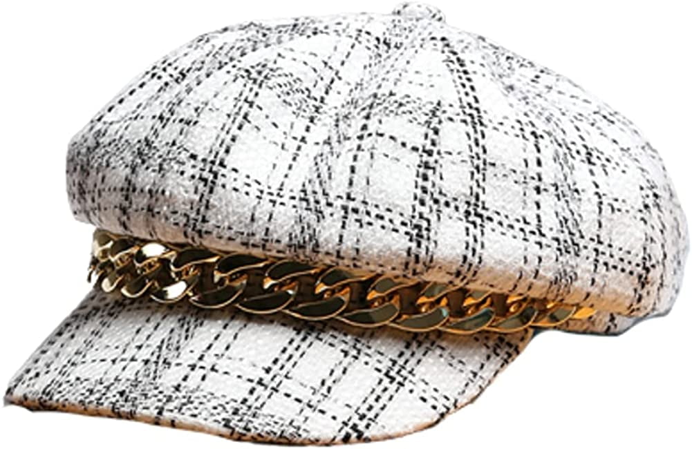 CoCopeaunts Women Newsboy Hats Plaid Tweed Baker Boy Fiddler Cap Beret ...